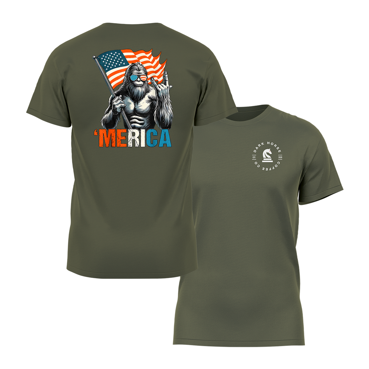 ‘Merica Yeti Patriotic T-Shirt – DarkHorseCoffeeCompany