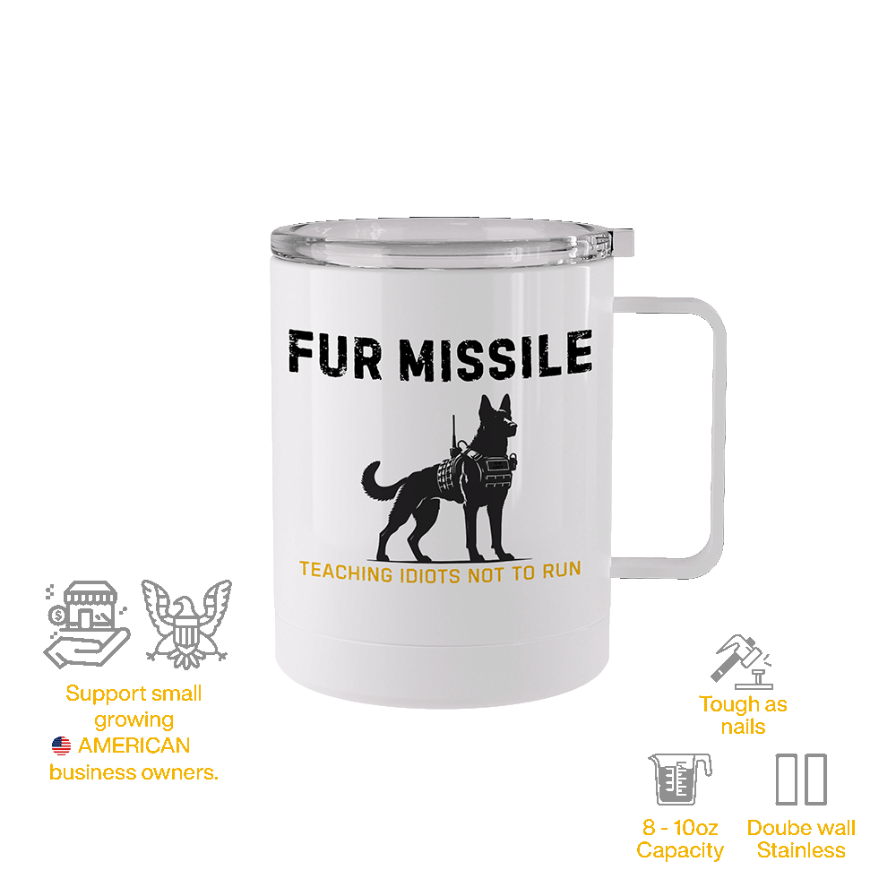 10 ounce Fur Missile Steel Tumbler – DarkHorseCoffeeCompany