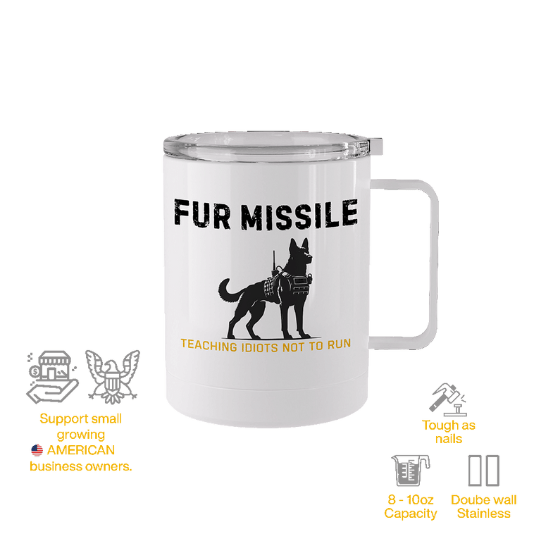 10 ounce Fur Missile Steel Tumbler – DarkHorseCoffeeCompany